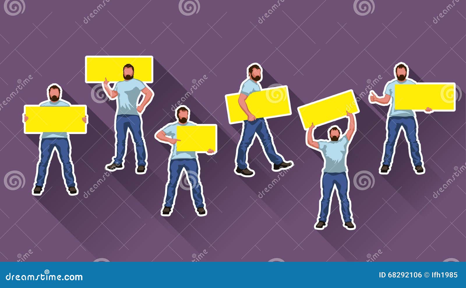 Picture of banner man stock vector. Illustration of casual - 68292106