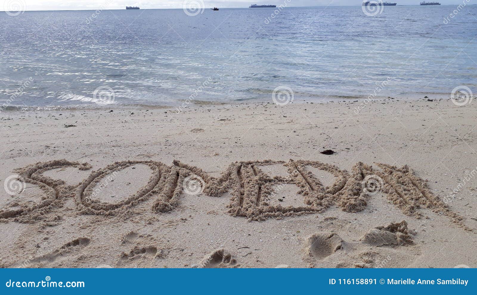 Sand drawing stock image. Image of writing, saipan, beach - 116158891