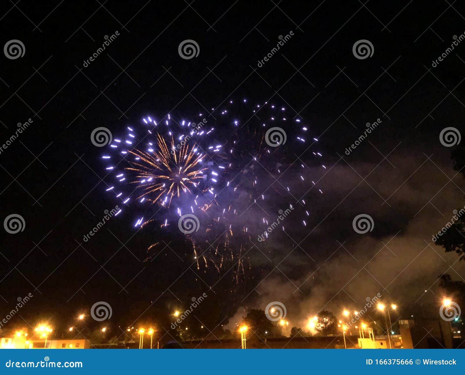 Picture of Beautiful Fireworks during the Nighttime with the City ...