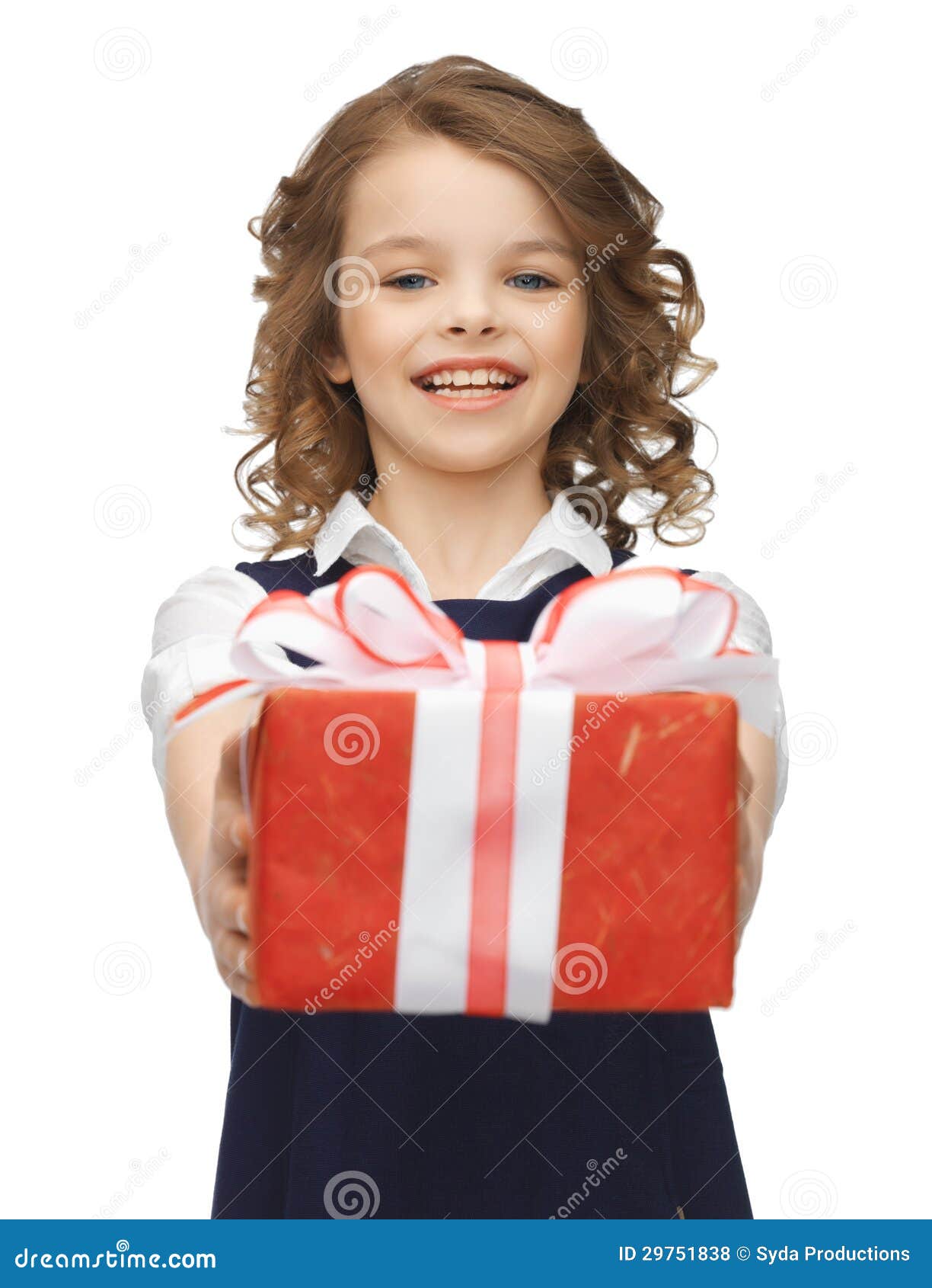 Girl with gift box stock photo. Image of little, child - 29751838