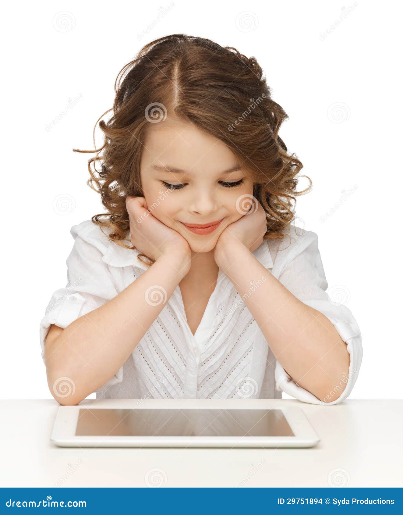 Girl with tablet pc stock photo. Image of children, healthy - 29751894