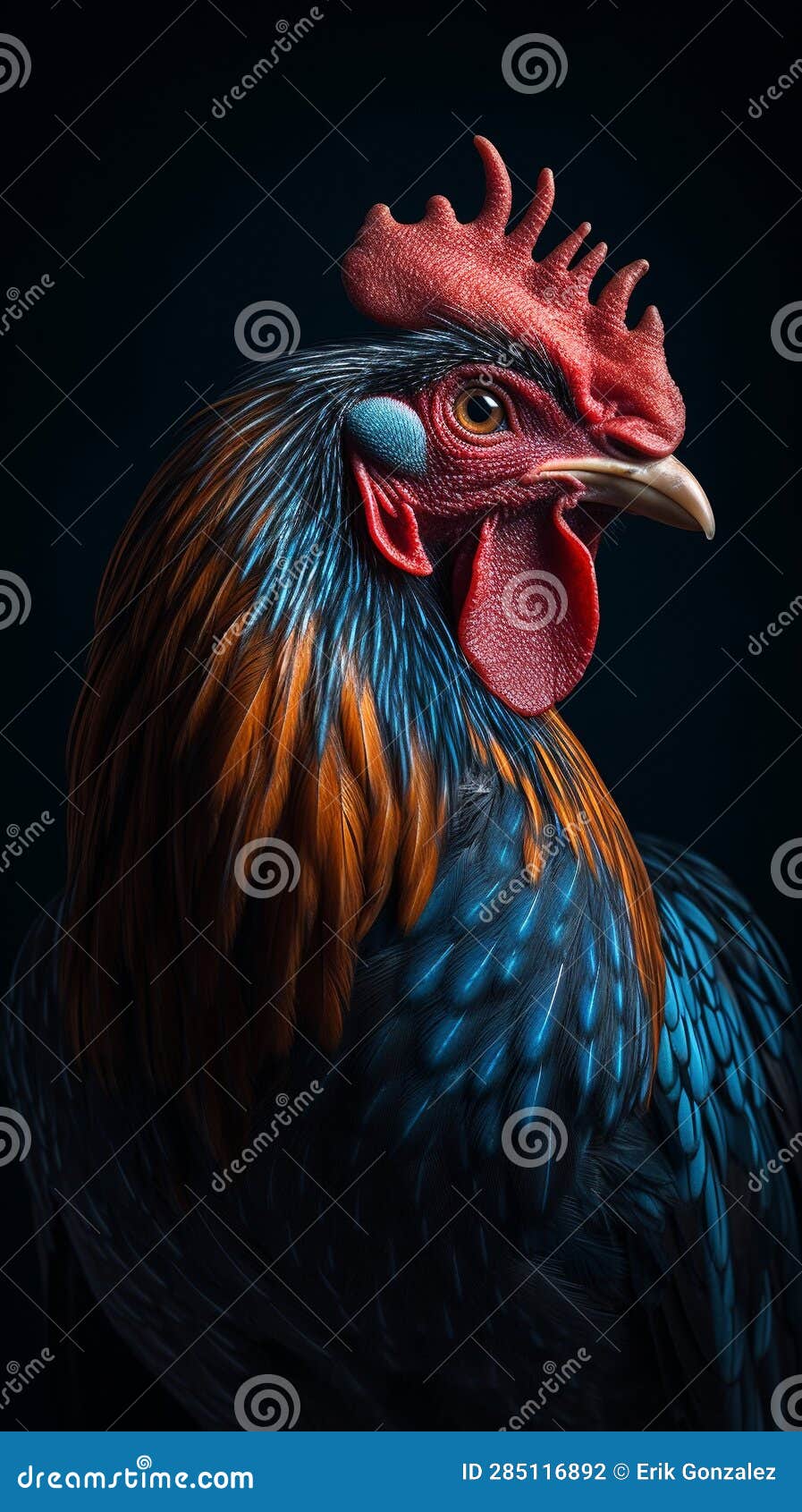 Picture of a Beautiful Rooster Stock Illustration - Illustration of ...