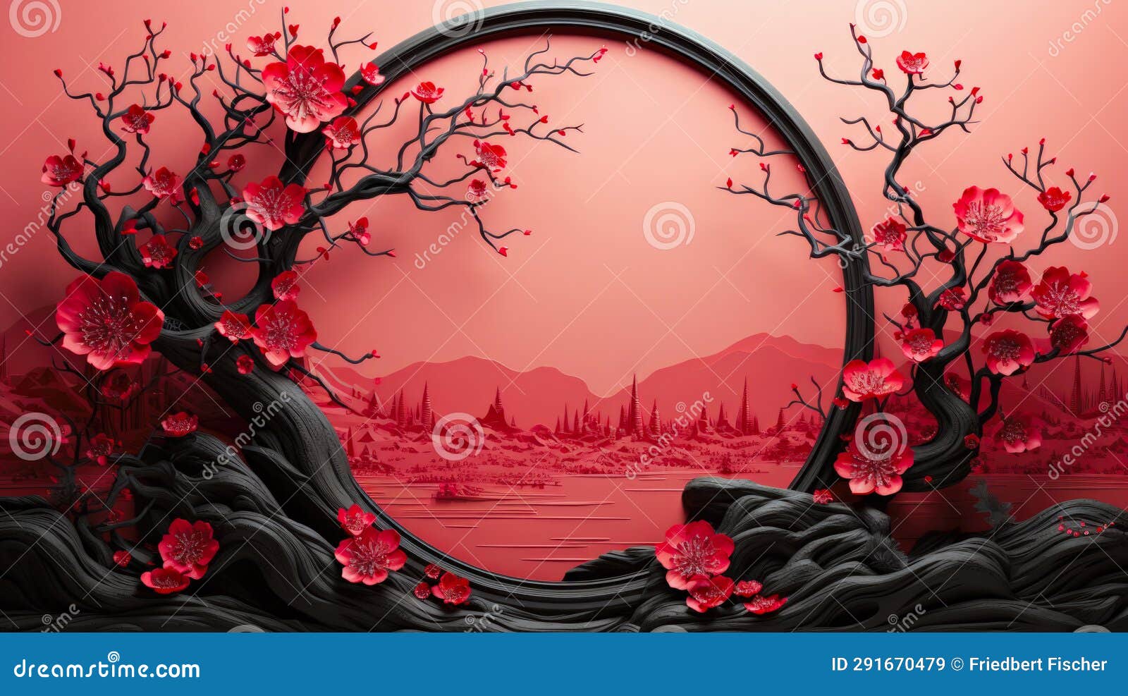 A Picture of a Beautiful Scene with Flowers. Stock Image - Image of ...