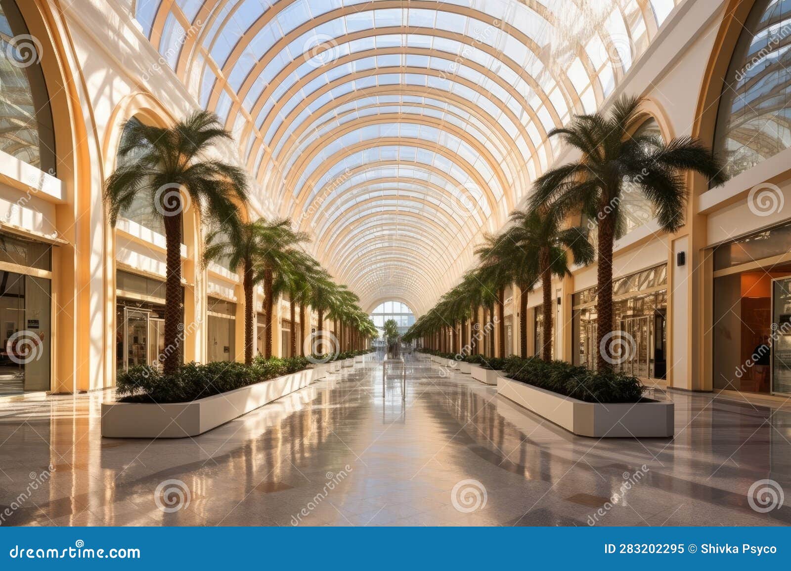 Picture of Beautiful View Inside in the Mall Stock Illustration ...