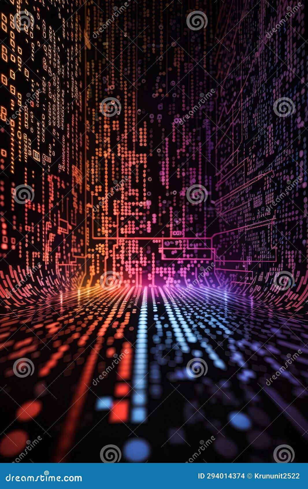 Binary Code Color in the Background Stock Illustration - Illustration ...