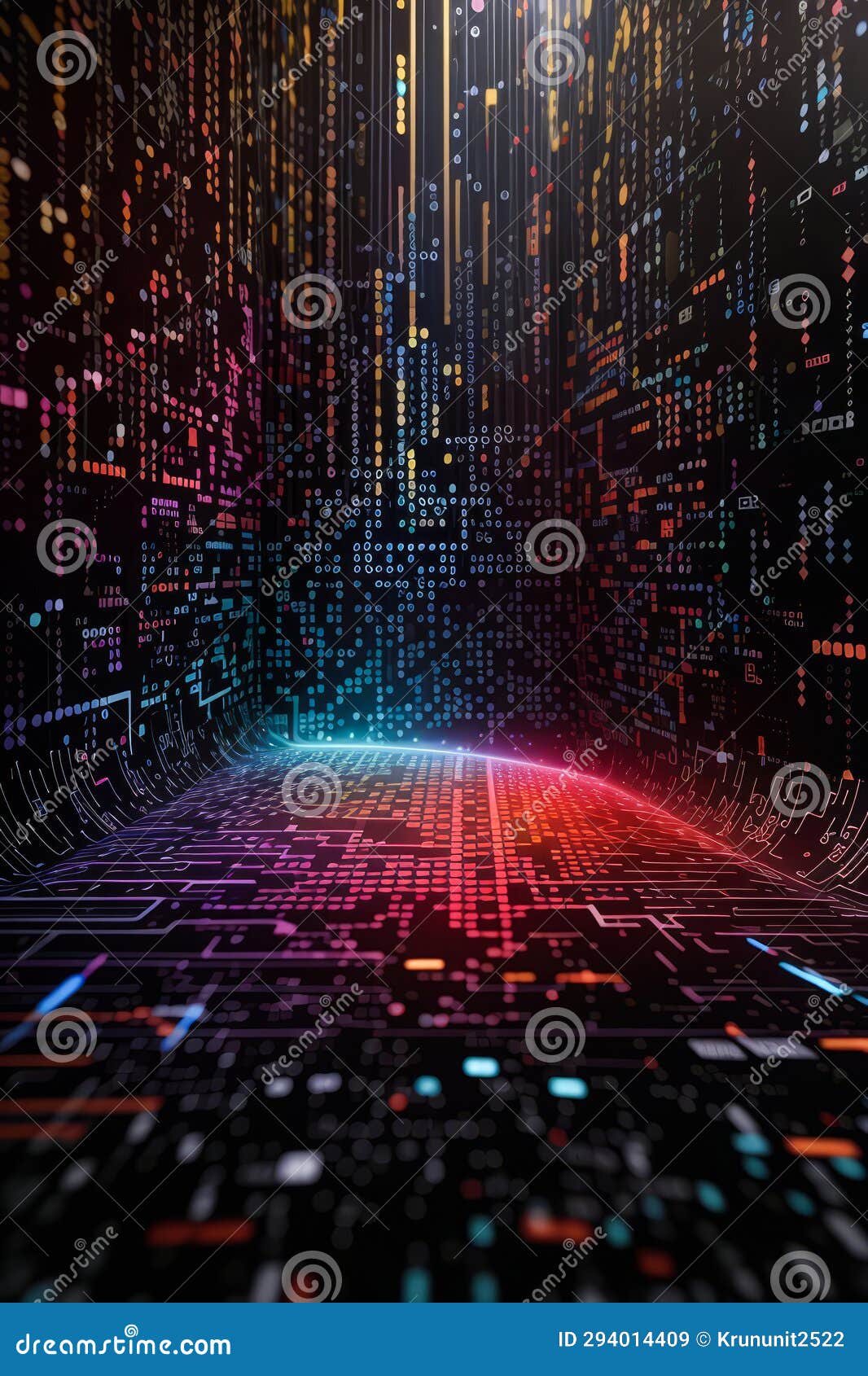 Binary Code Color in the Background Stock Illustration - Illustration ...