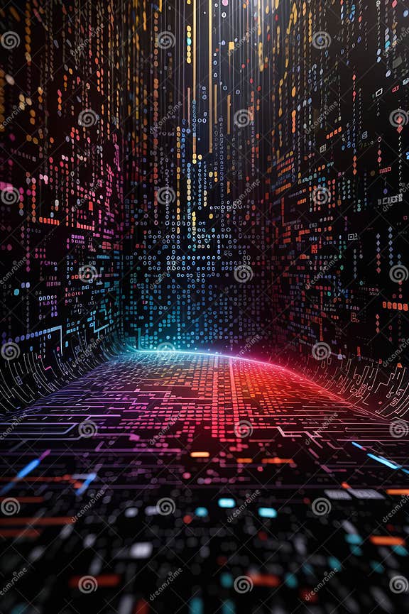 Binary Code Color in the Background Stock Illustration - Illustration ...