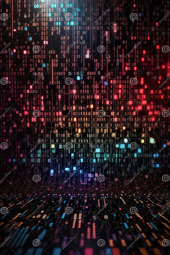 Binary Code Color in the Background Stock Illustration - Illustration ...
