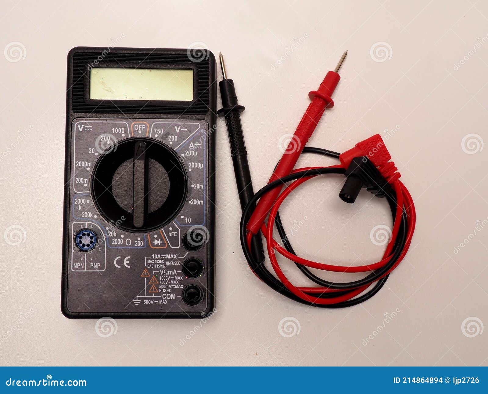 Picture of Black Digital Multimeter or AVO Meter for Measuring ...