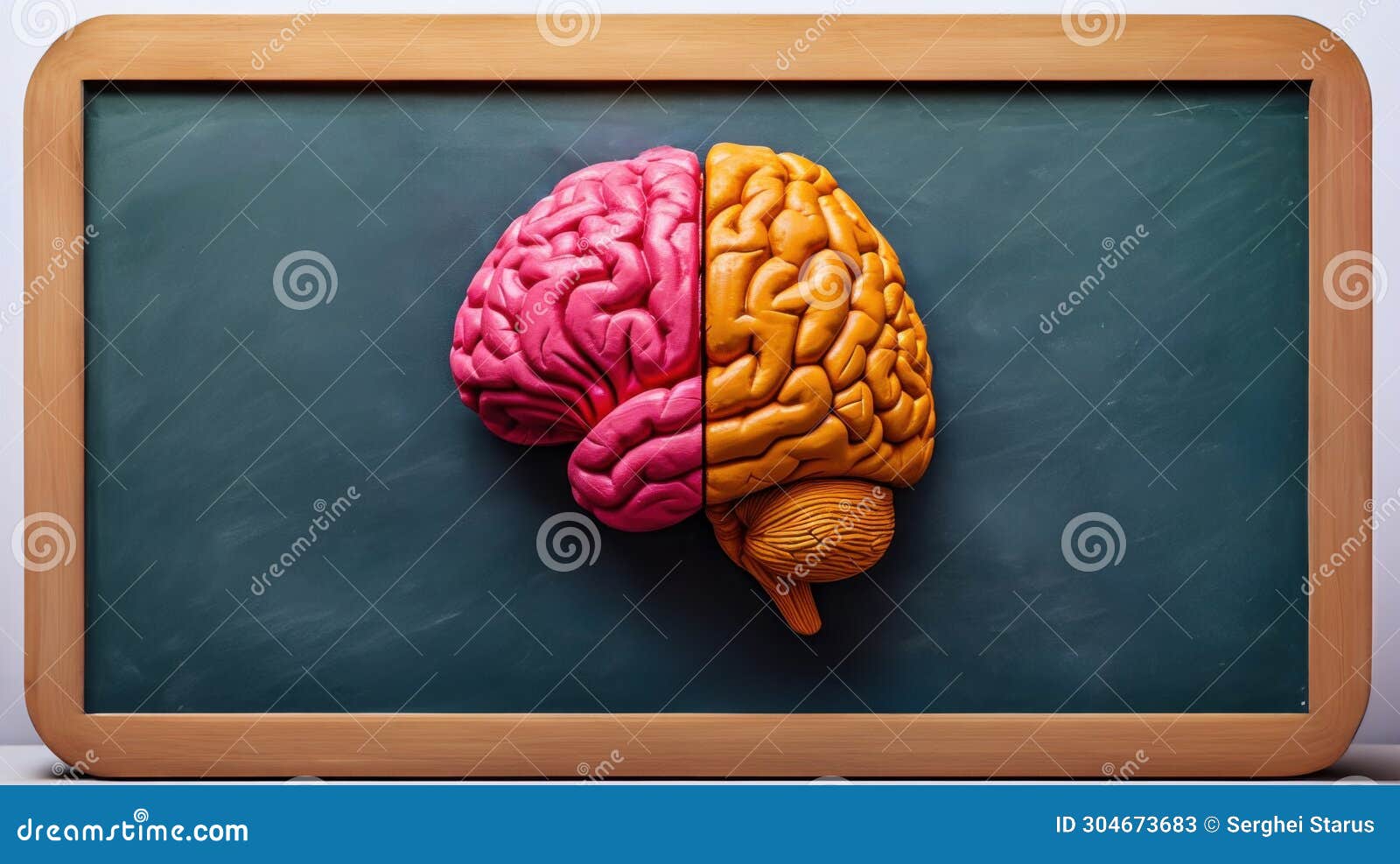 A Picture of a Brain with Two Halves on Top and Bottom, AI Stock Image ...