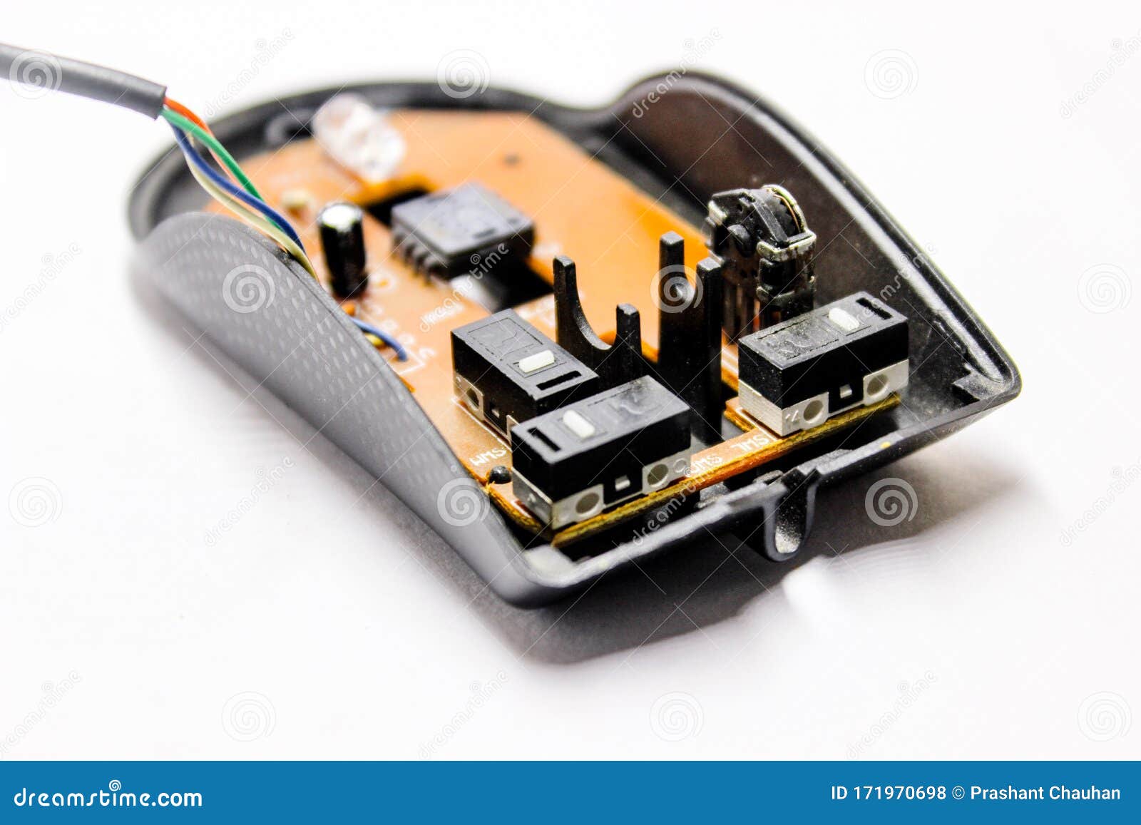A Picture of Broken Computer Mouse on White Background , Stock Photo ...