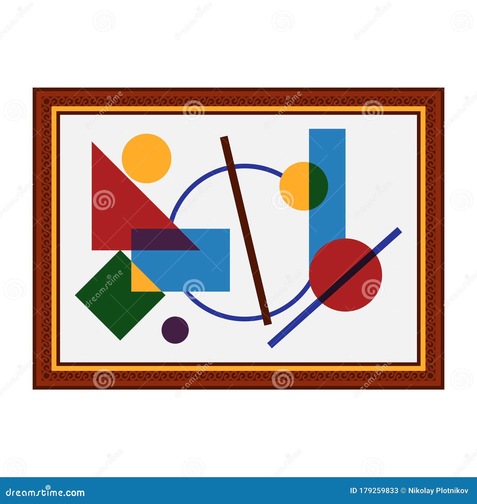 Picture Brown Frame Icon Cubism Abstract Isolated on White Background ...