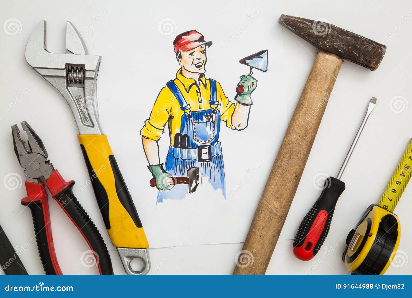 Picture of Builder with Tools. Stock Photo - Image of helmet, dwelling ...