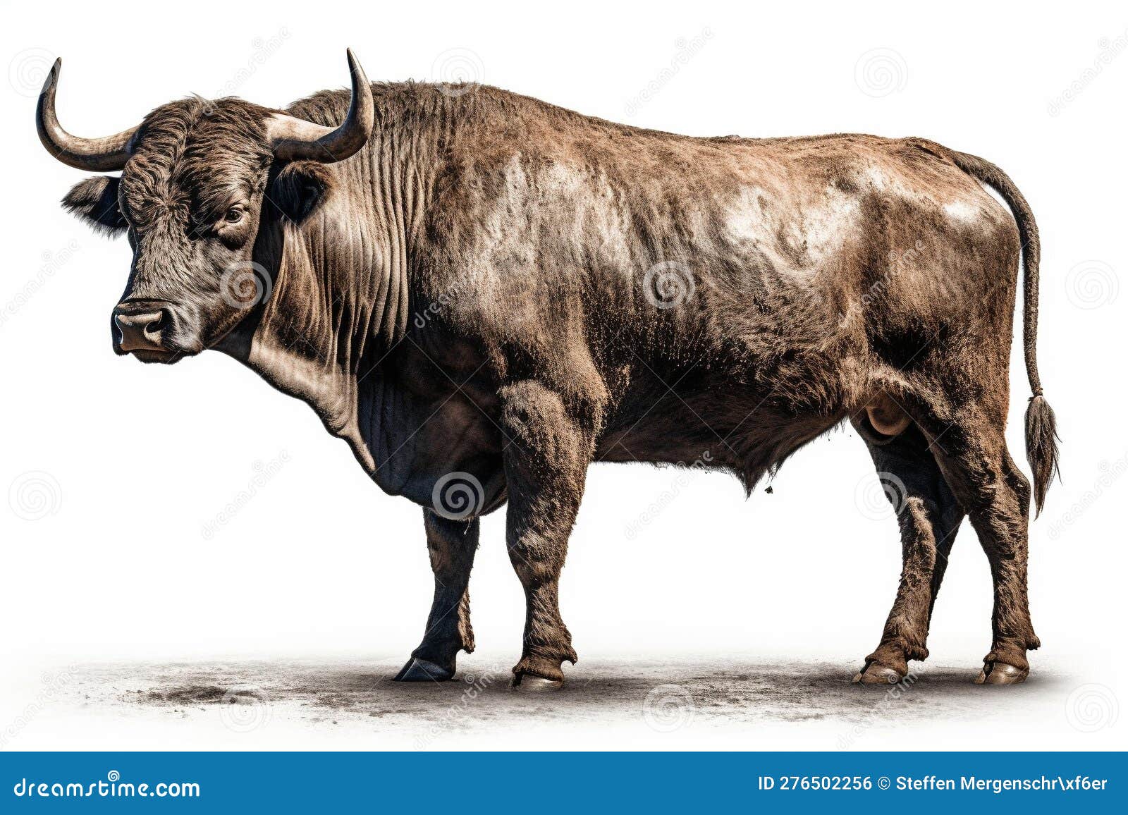 Bull on White Background stock illustration. Illustration of proud ...