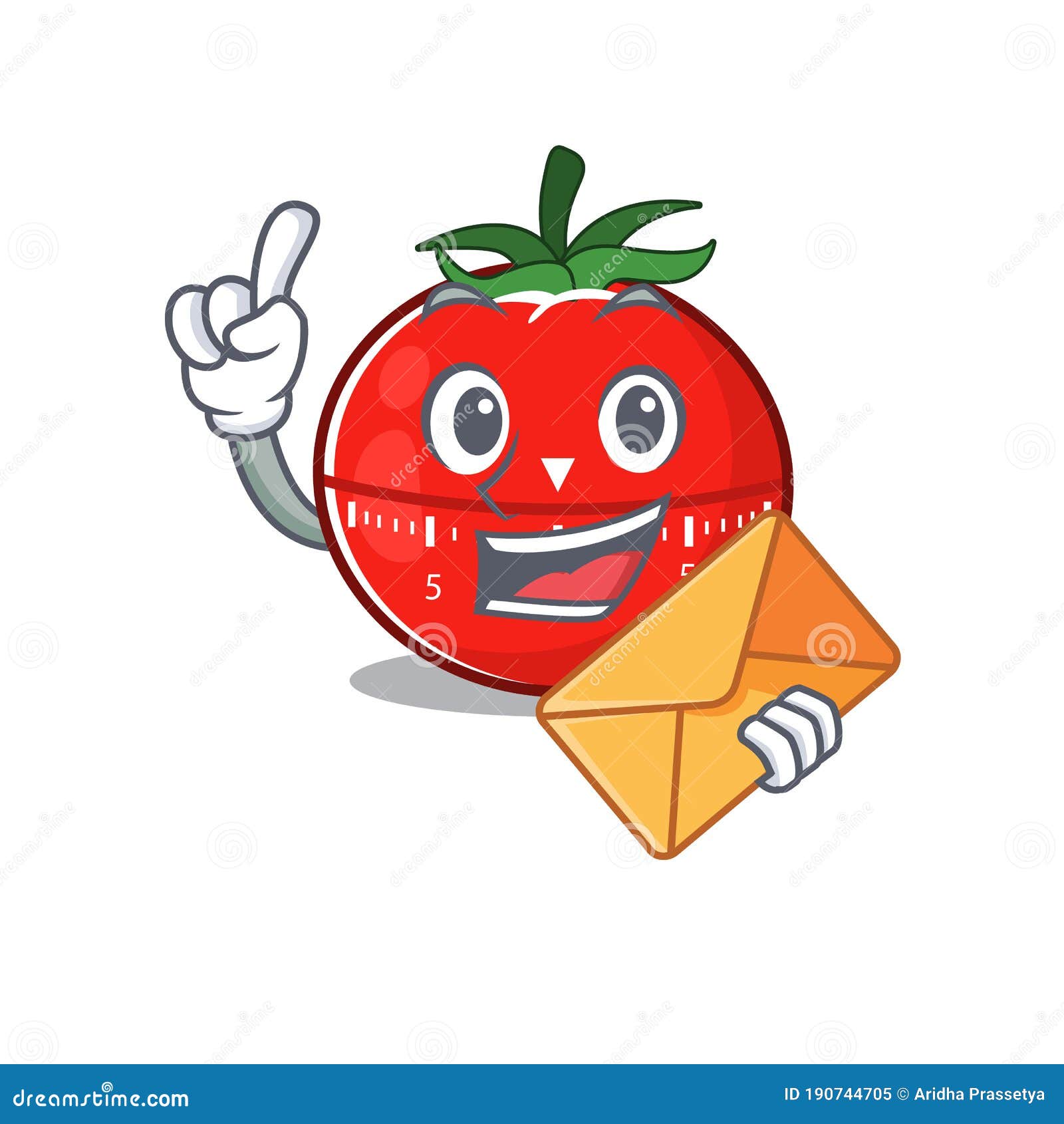 A Picture of Cheerful Tomato Kitchen Timer Caricature Design Concept ...