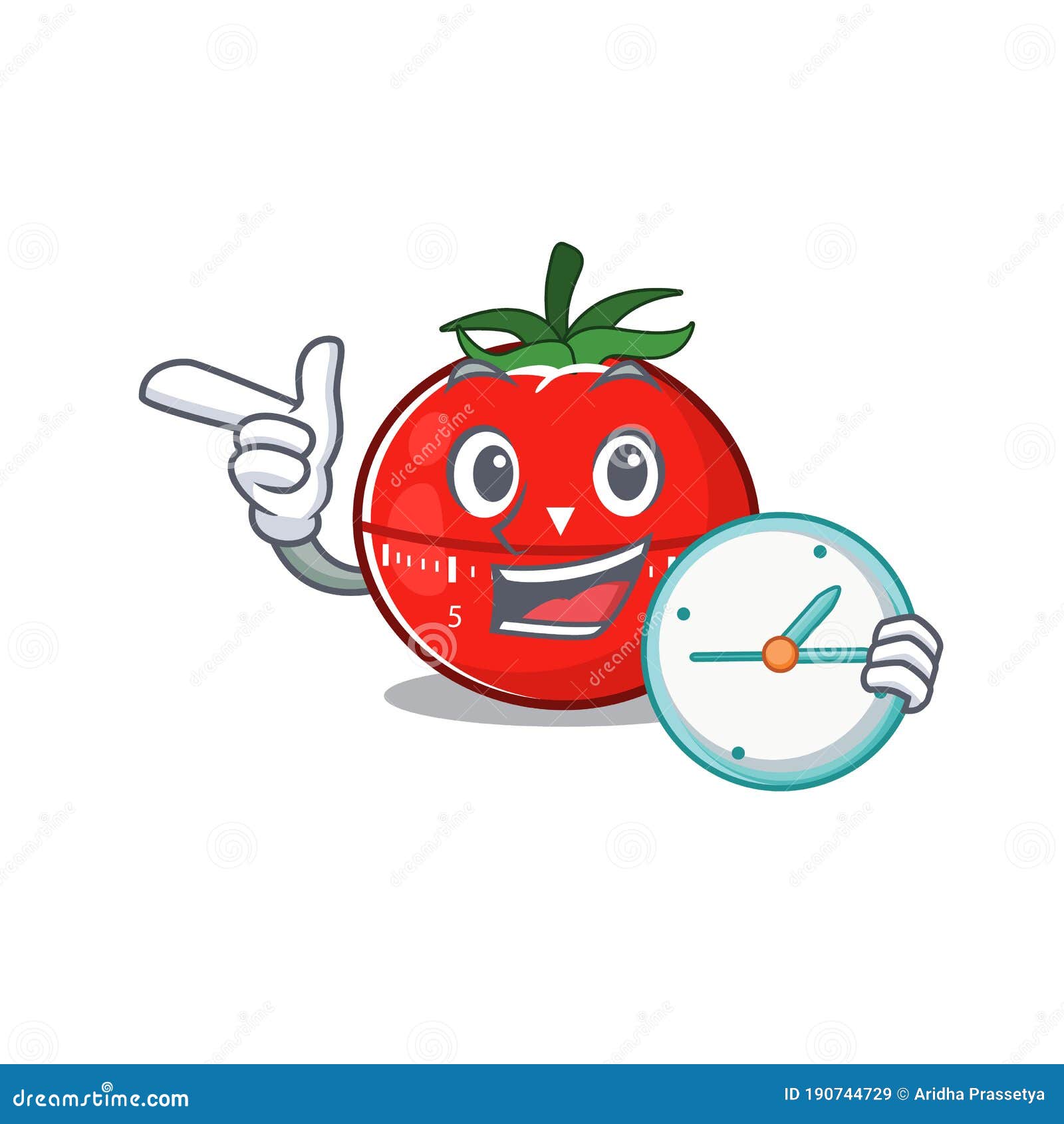 A Picture of Cheery Tomato Kitchen Timer Holding a Clock Stock Vector ...