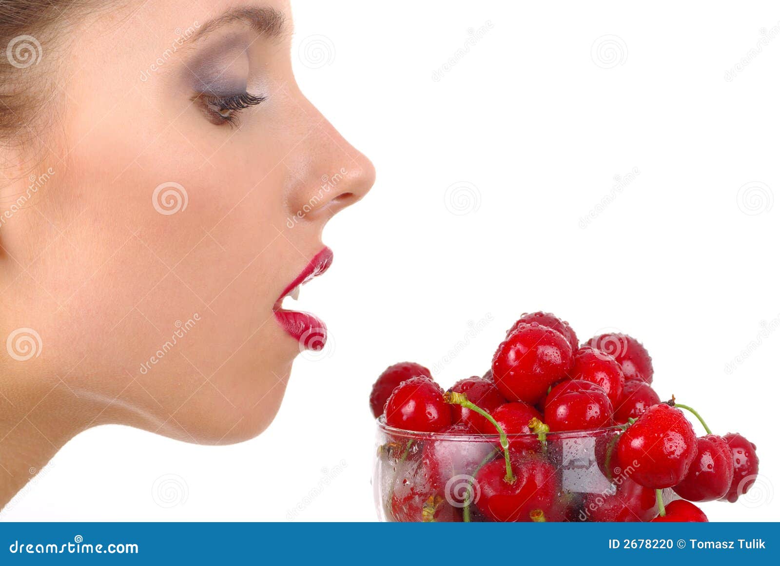 Picture of cherry and lips stock photo. Image of cherry - 2678220