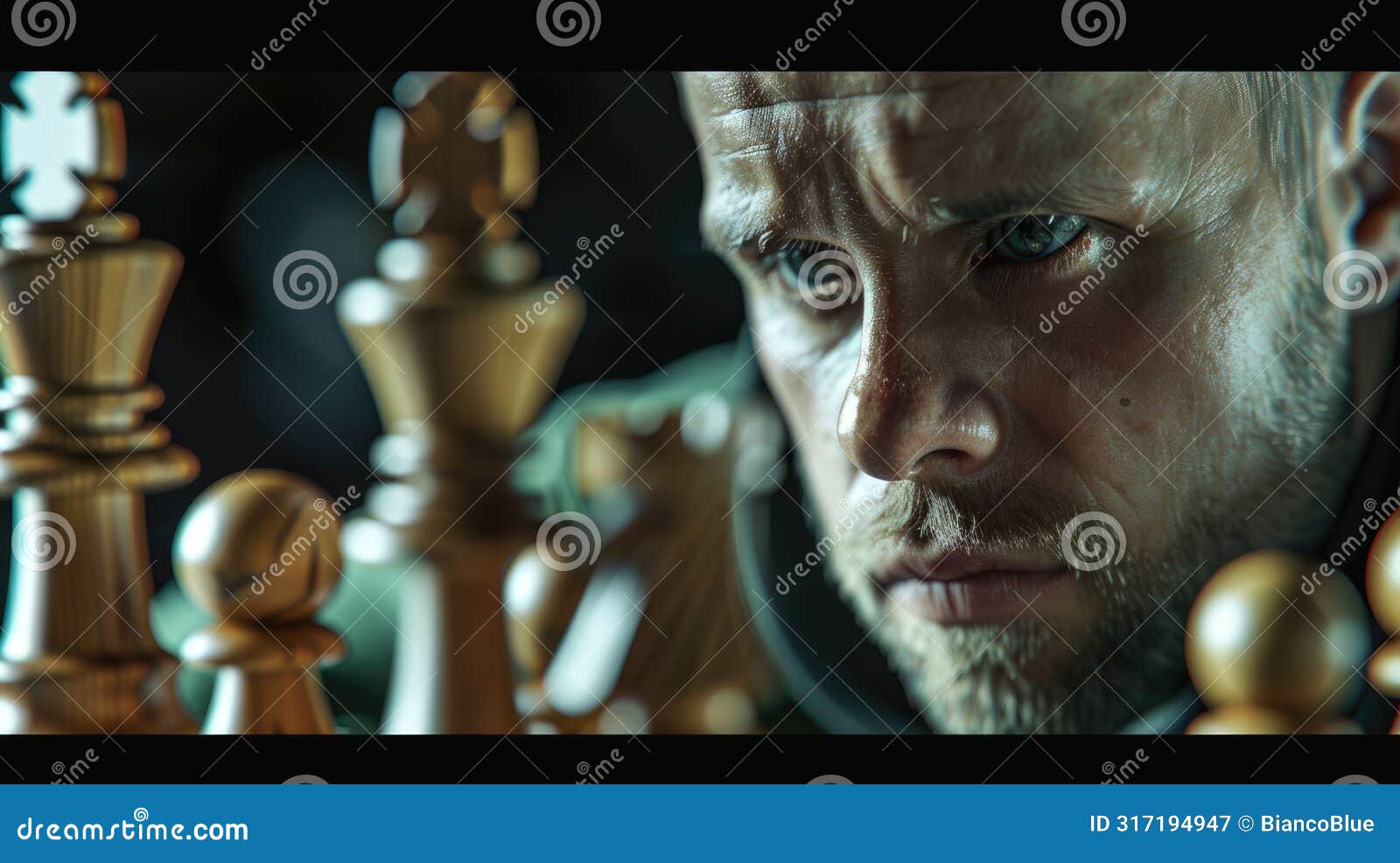 The Chess Player Focus and Planning on the Next Move of the Board Game ...