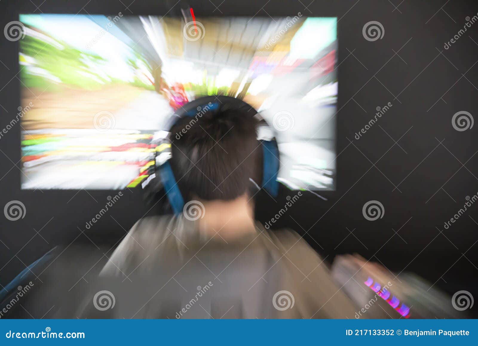 Child Playing Video Games on a Computer Screen Stock Photo - Image of ...