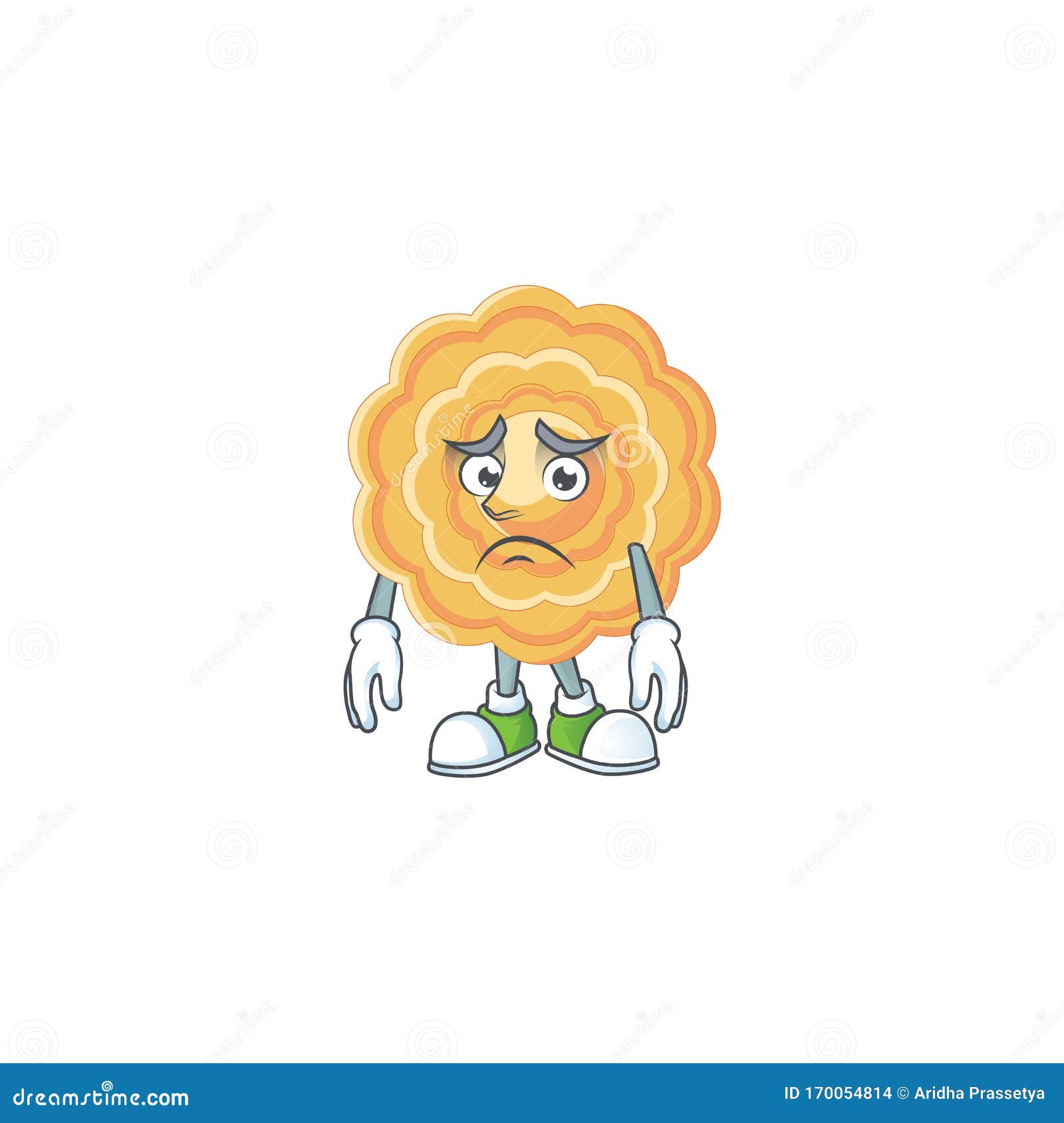 A Picture of Chinese Mooncake Showing Afraid Look Face Stock Vector ...