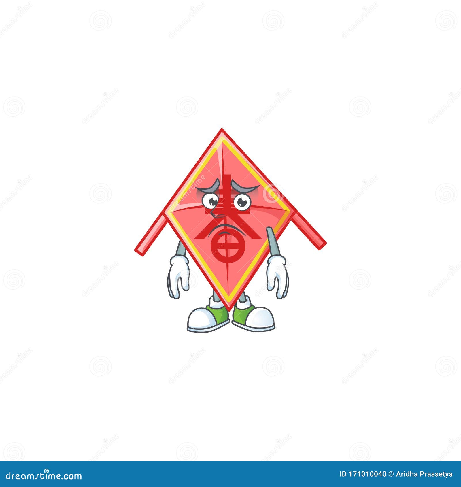 A Picture of Chinese Red Kite Showing Afraid Look Face Stock Vector ...