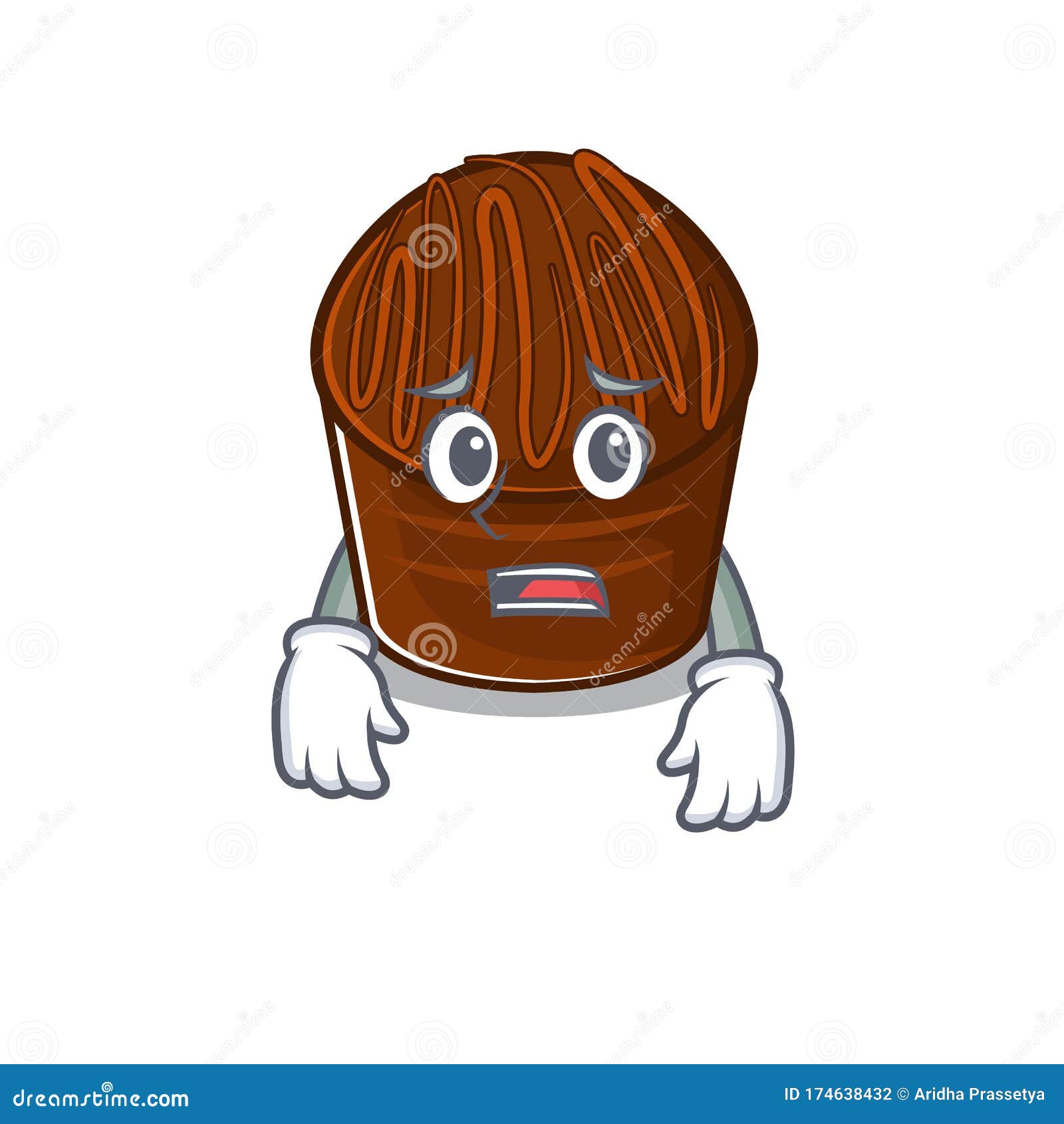 A Picture of Chocolate Candy Having an Afraid Face Stock Vector ...