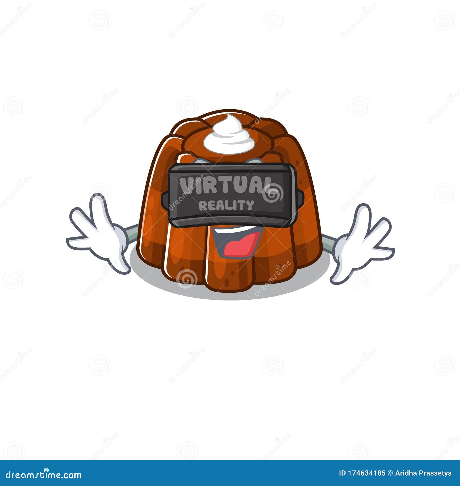A Picture of Chocolate Pudding Character Wearing Virtual Reality ...