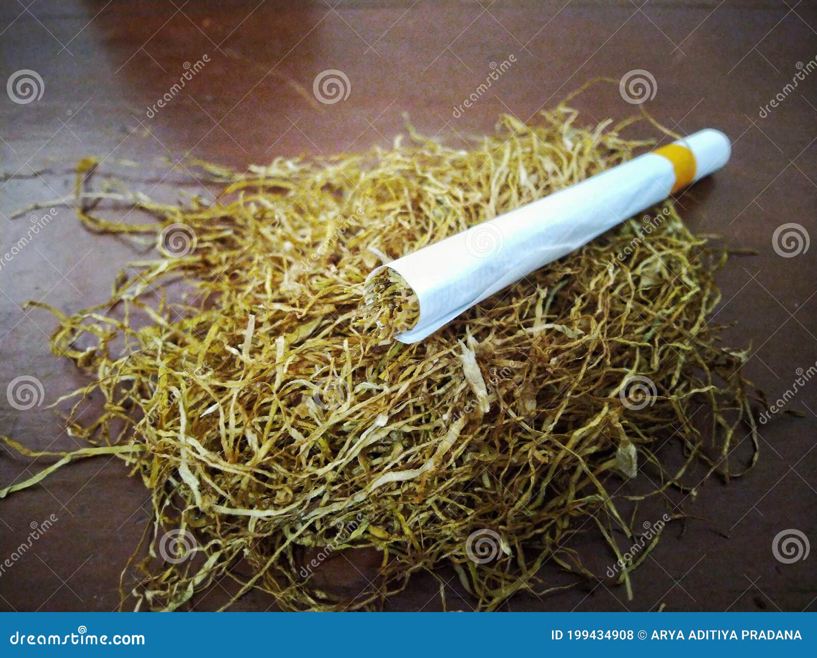 The Picture of Cigarette and a Pile of Tobacco Stock Photo - Image of ...