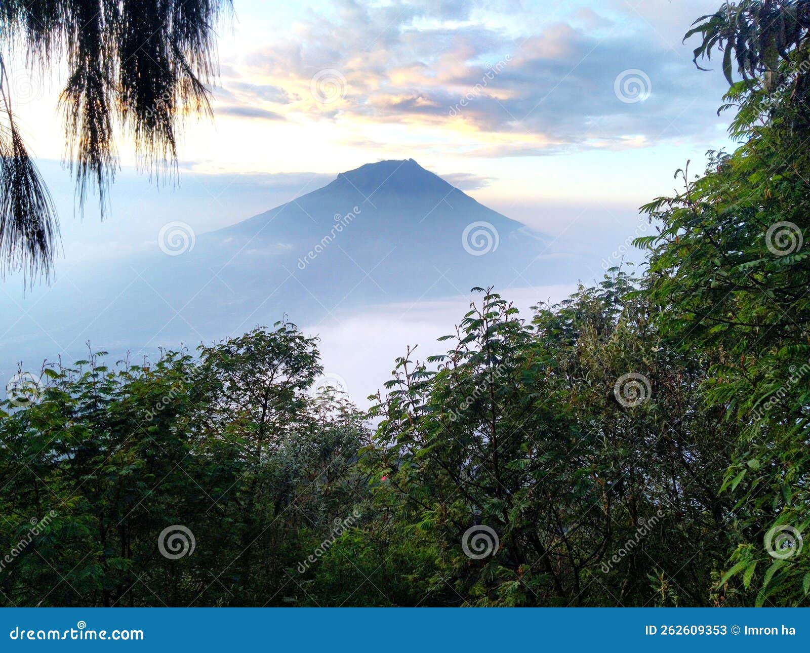 Picture of the Cleft Mountain of Wonosobo, Central Java, Seen from the ...
