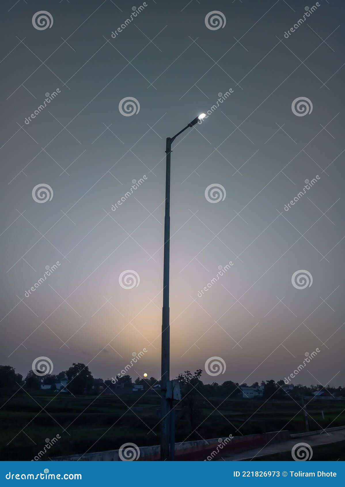This Picture Click are Light Pole in Evening Time. Stock Image - Image ...