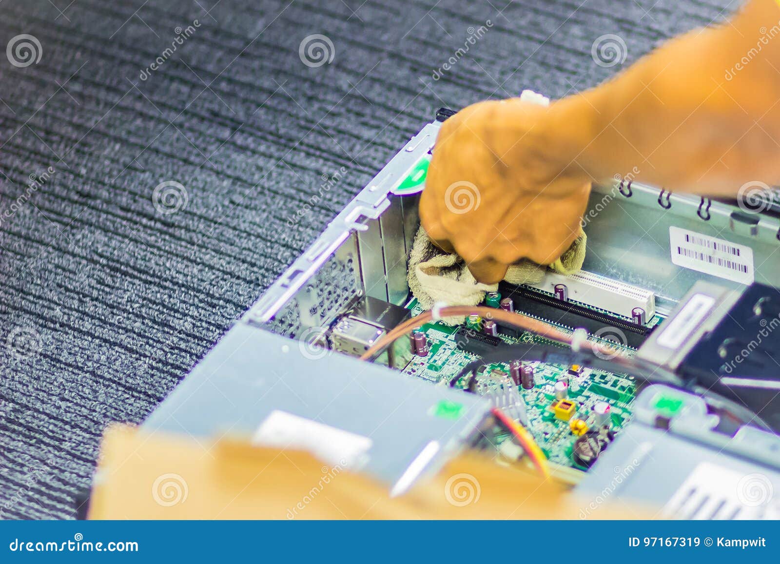 Close Up Hands of Technician during Repair Desktop Computer Stock Image ...