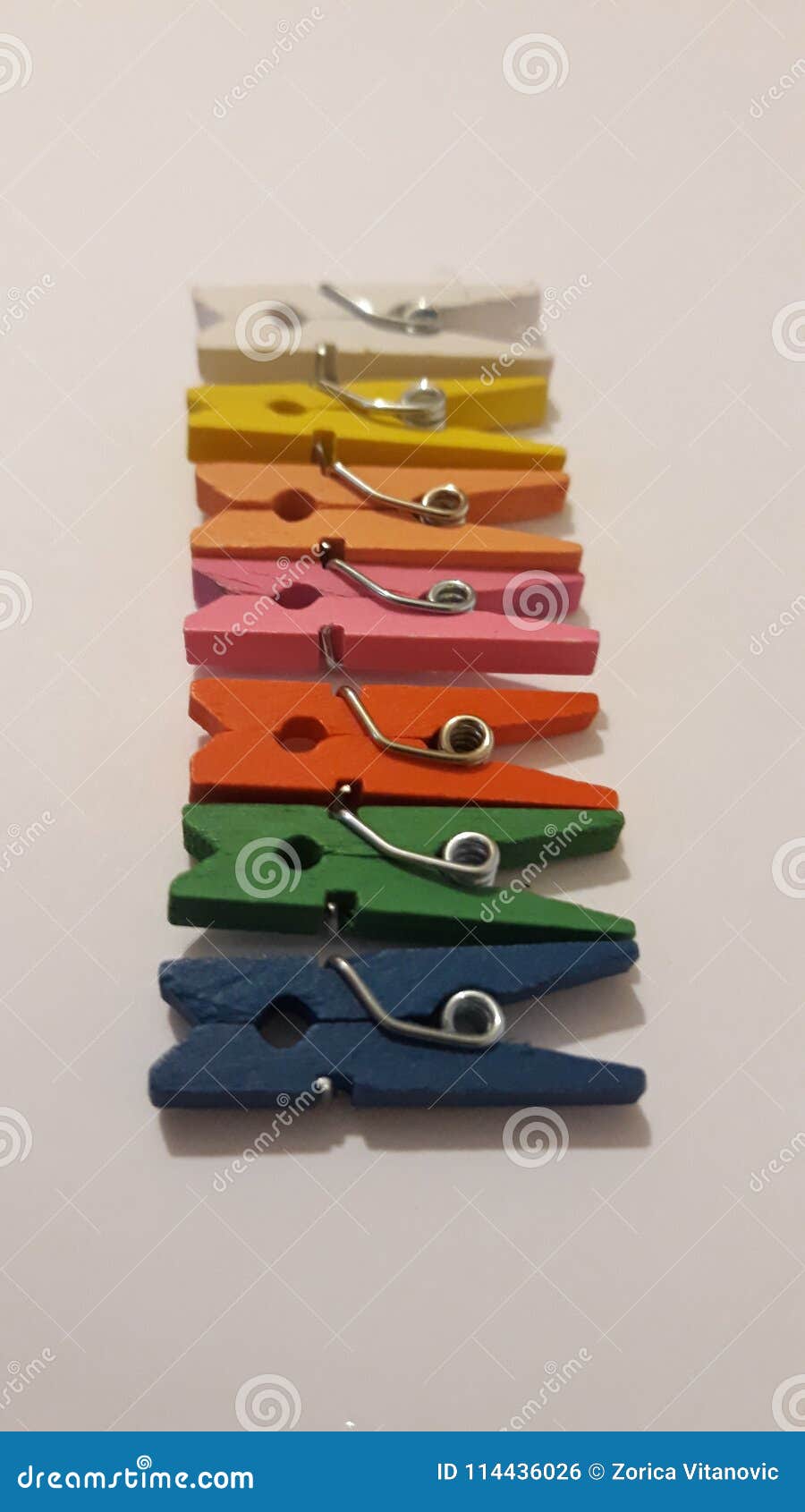 Clothes Peg in Different Color Stock Photo - Image of pinch, color ...