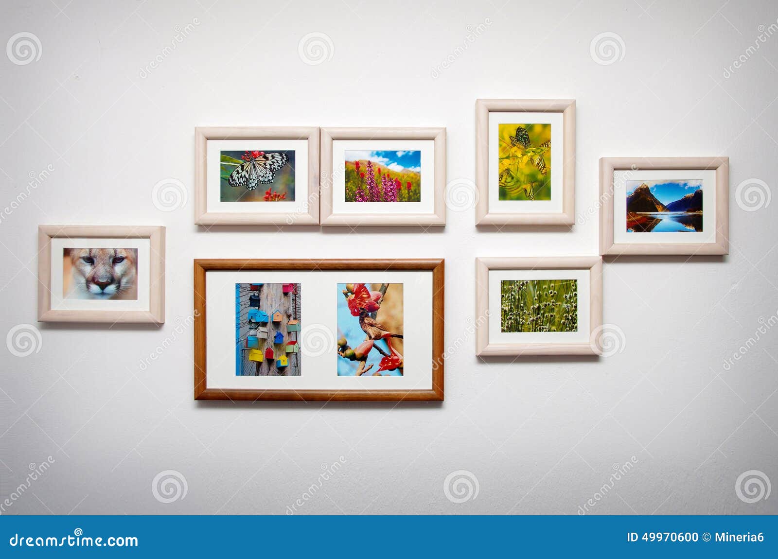 Picture Composition on White Wall Editorial Image - Image of concrete ...