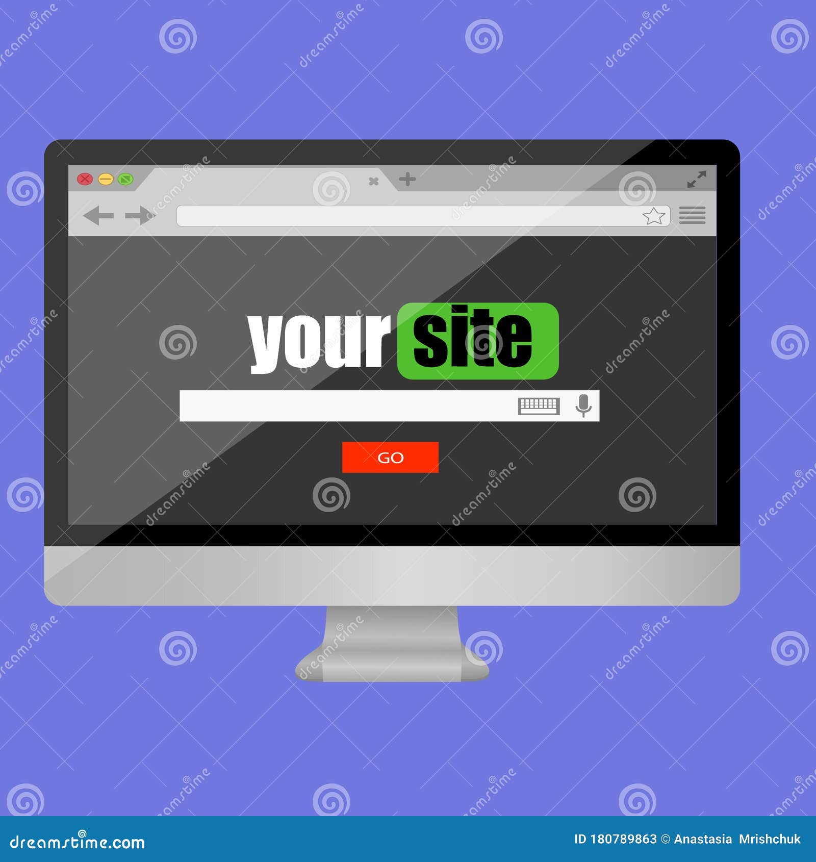 Picture of Computer with Browser. Vector Illustration Stock ...