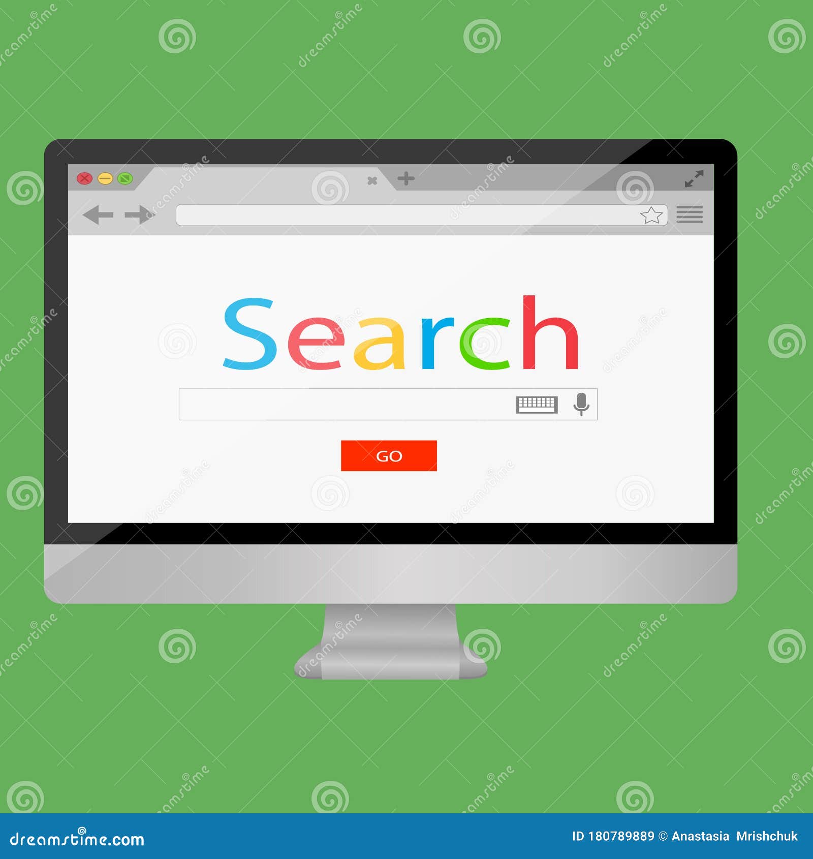 Picture of Computer with Browser. Vector Illustration Stock ...