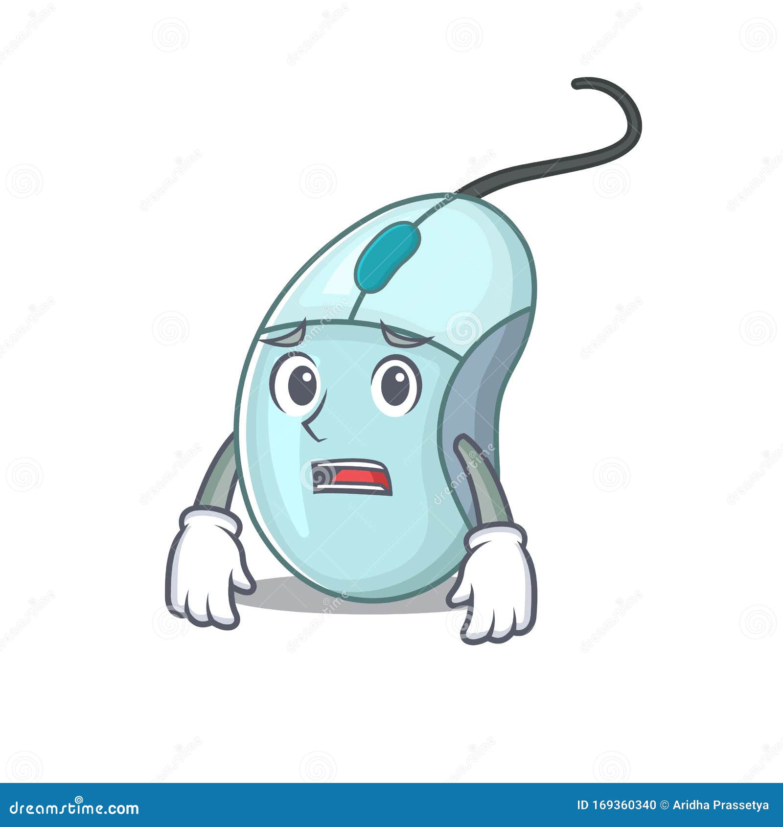 A Picture of Computer Mouse Showing Afraid Look Face Stock Vector ...