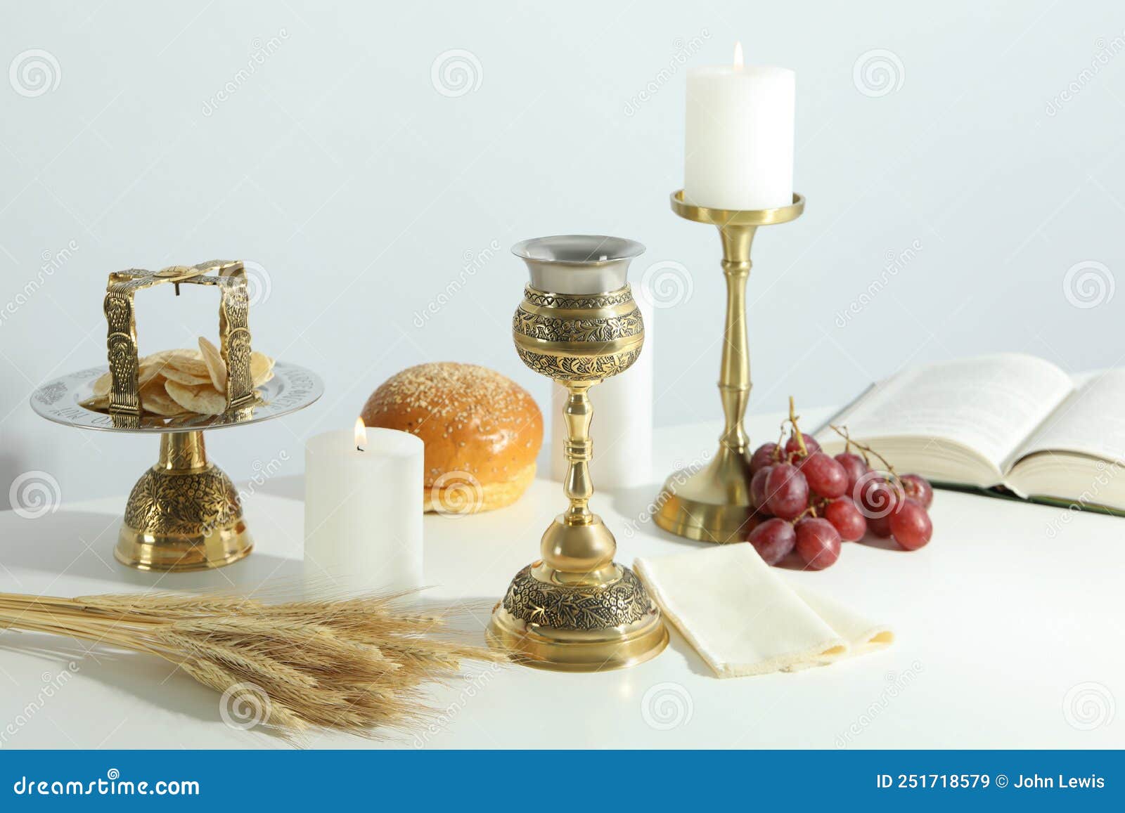 Concept or Composition of Eucharist with Different Accessories Stock ...