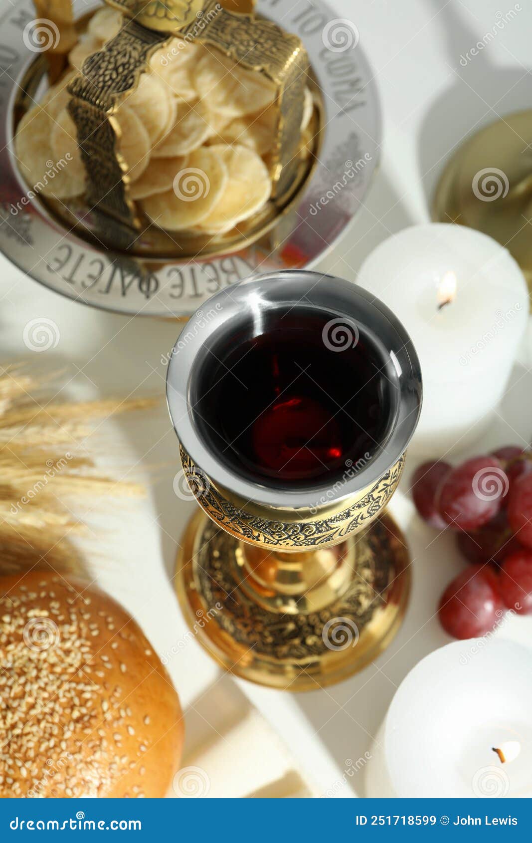 Concept or Composition of Eucharist with Different Accessories Stock ...