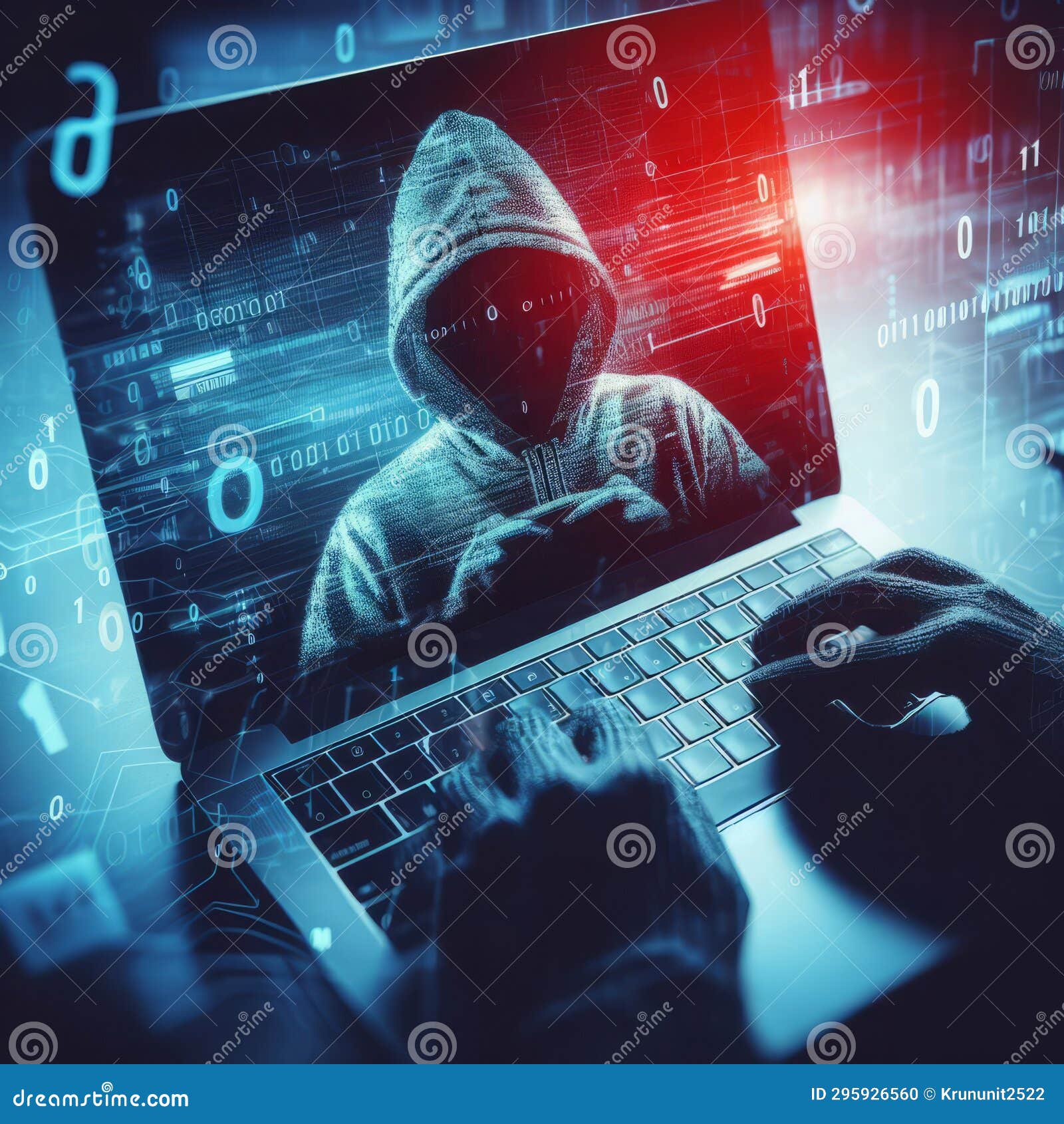 Concept of Cyber Security Threat and Attack, Hacker Hand in Computer ...