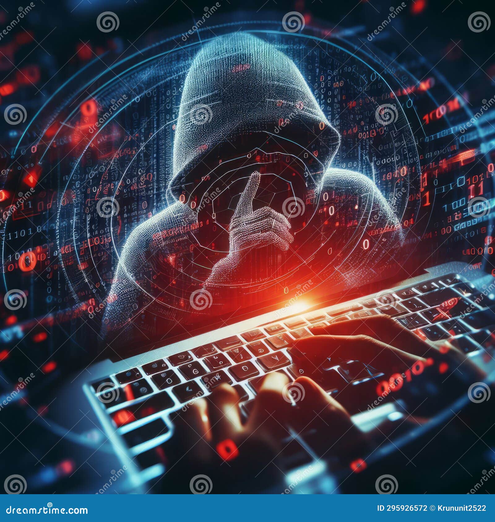 Concept of Cyber Security Threat and Attack, Hacker Hand in Computer ...