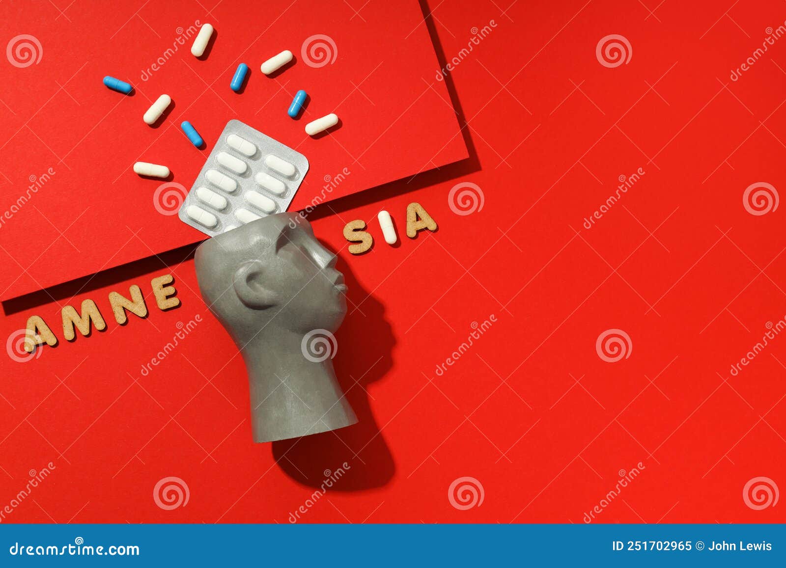 Concept of Problems with Memory, Amnesia, Space for Text Stock Image ...