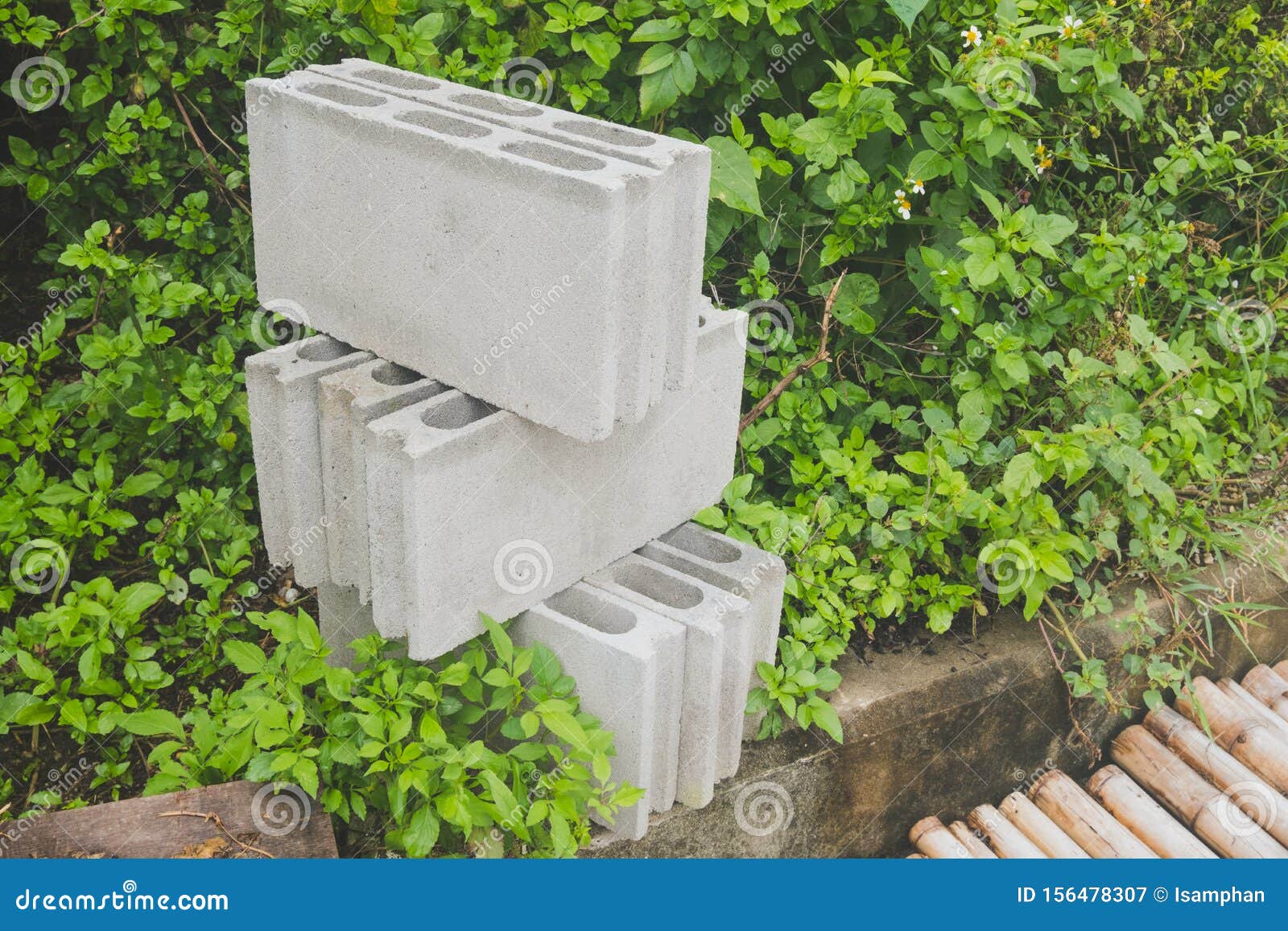 Picture of Concrete Block Pile Ready for Construction Stock Image ...
