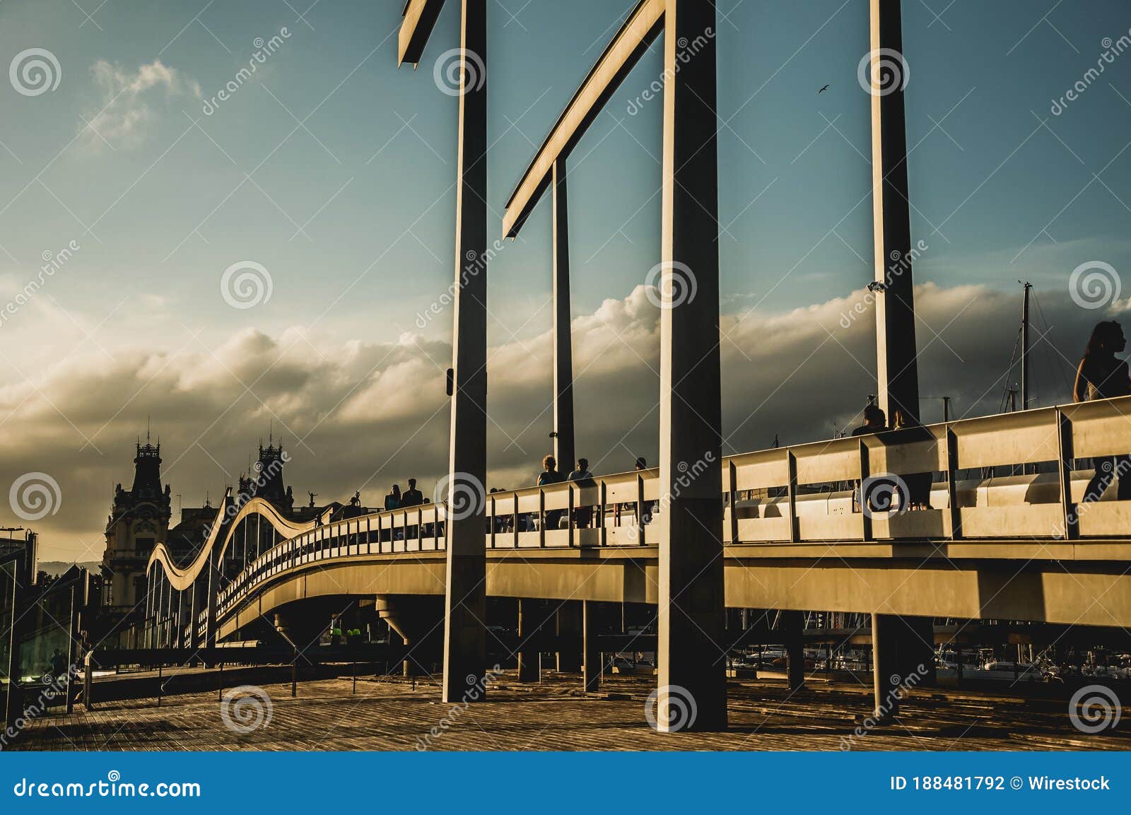 Concrete Bridge Under Construction. Road Marking On The Asphalt Of The ...