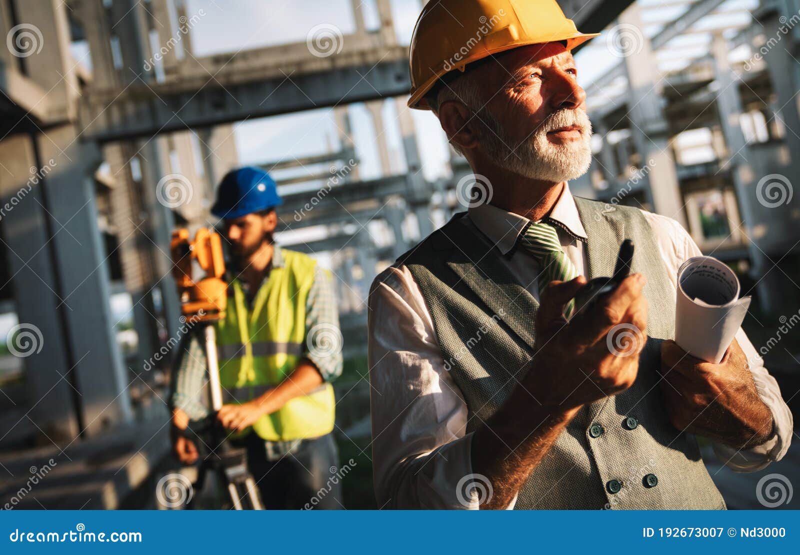 Picture of Construction Engineer Working on Building Site Stock Image ...