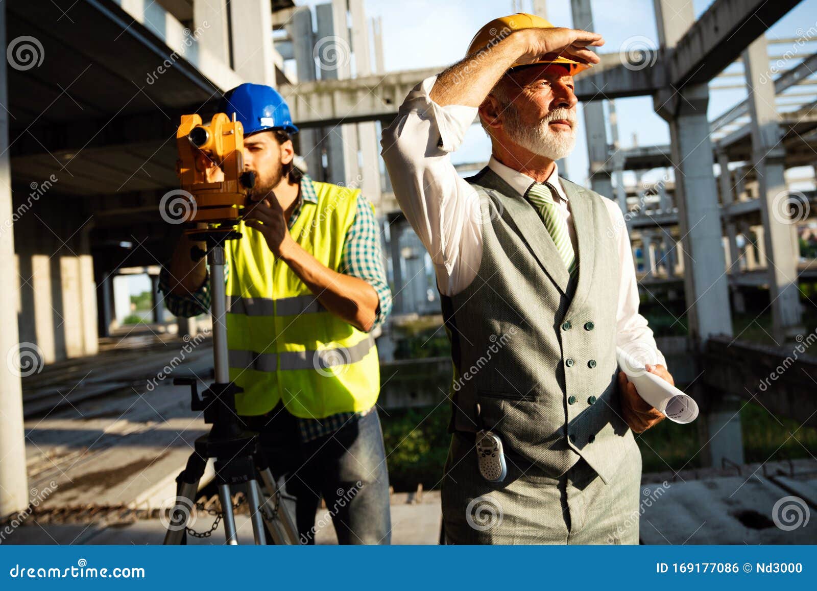 Picture of Construction Engineer Working on Building Site Stock Photo ...