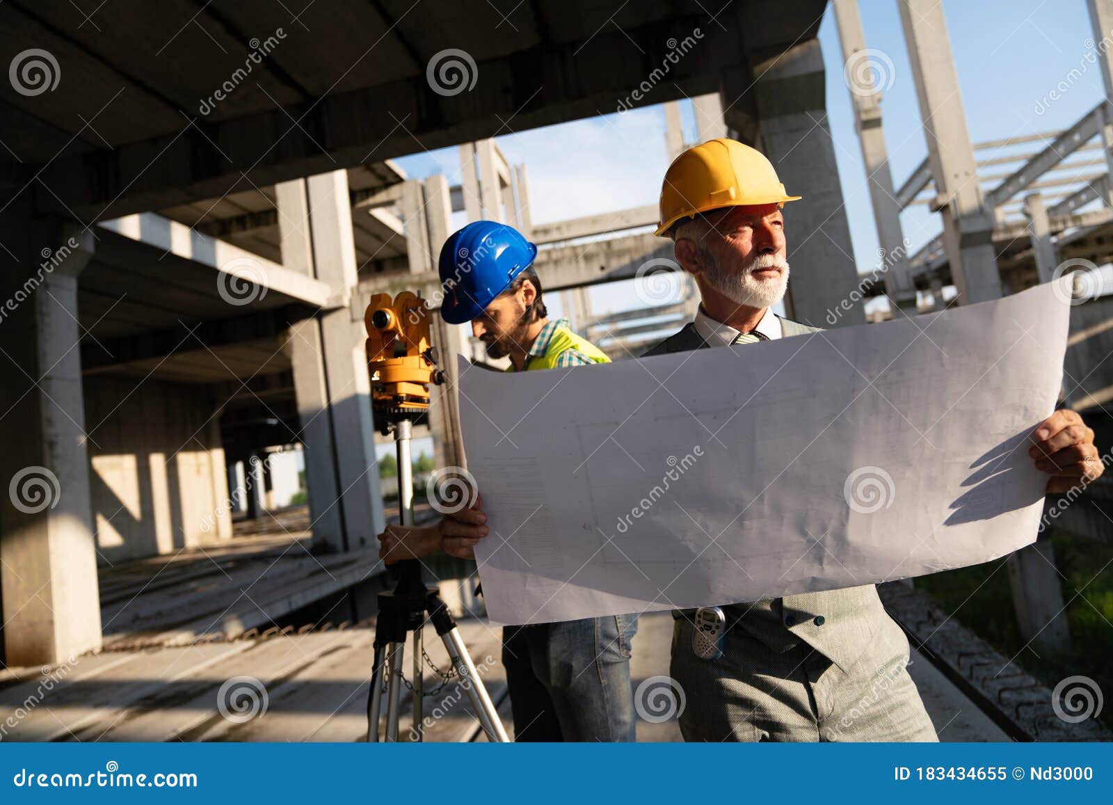 Picture of Construction Engineer Working on Building Site Stock Image ...