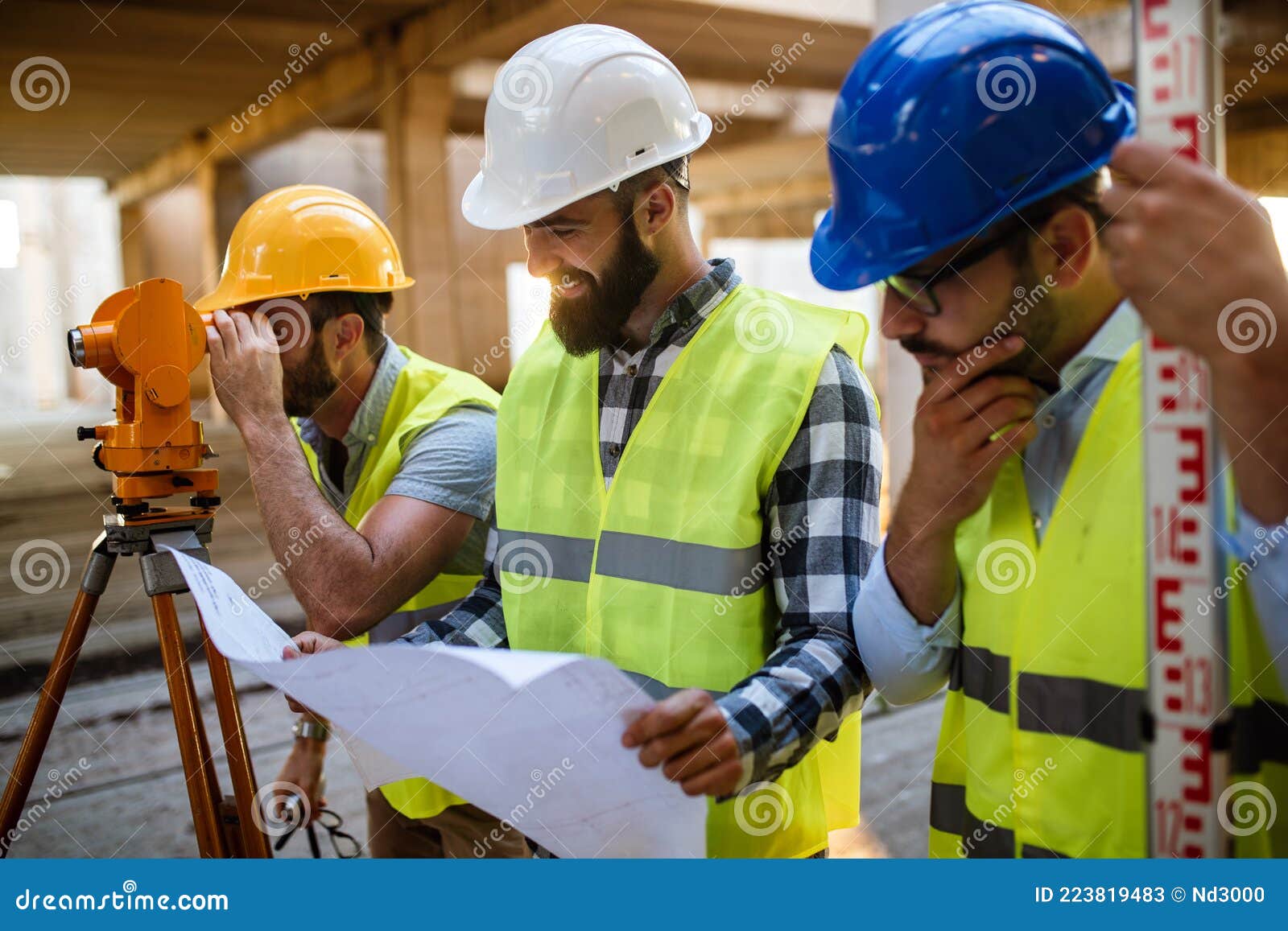 Picture of Construction Engineer Working on Building Site Stock Image ...