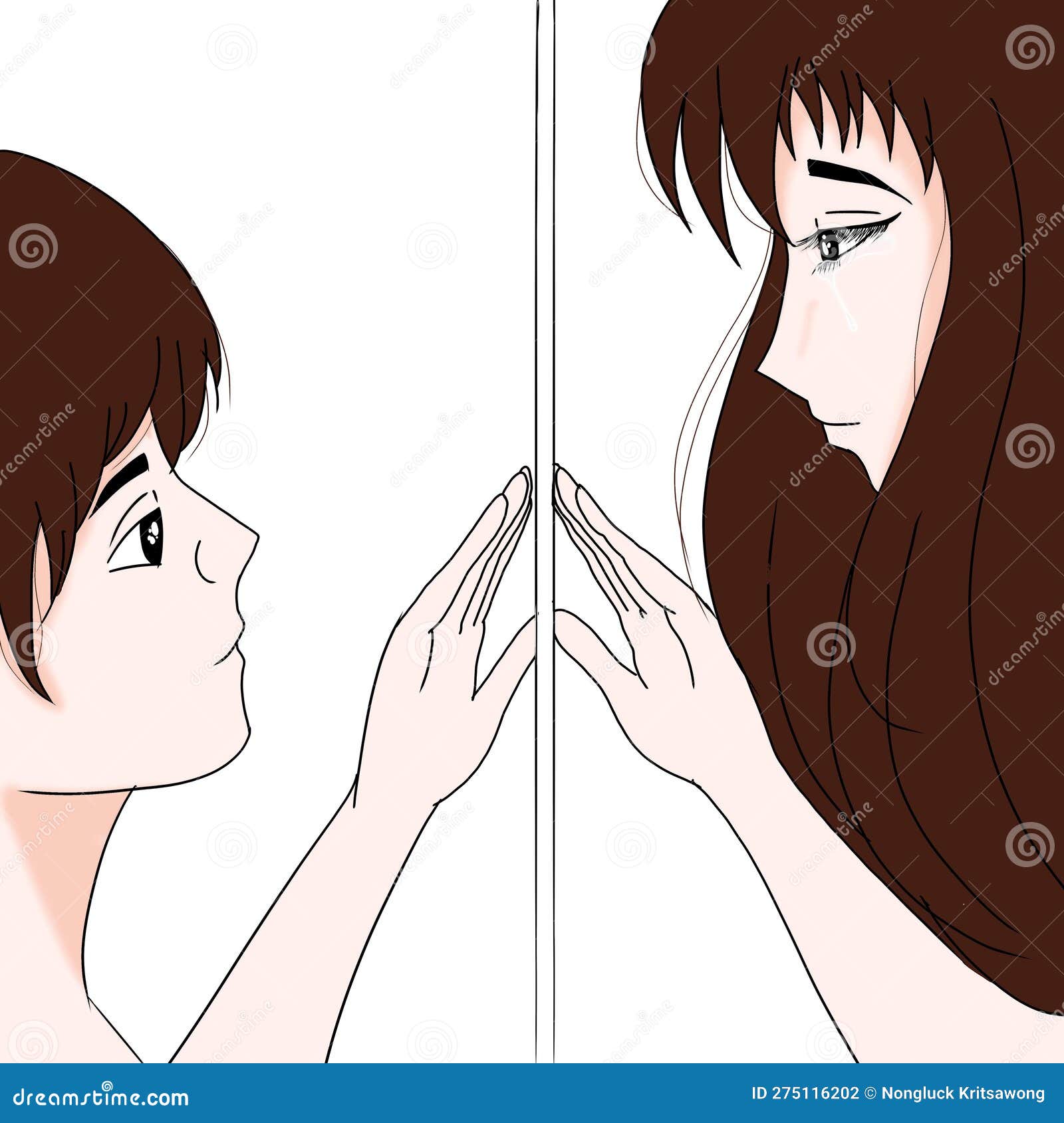 This is a Picture of a Couple they are Crying Stock Illustration ...