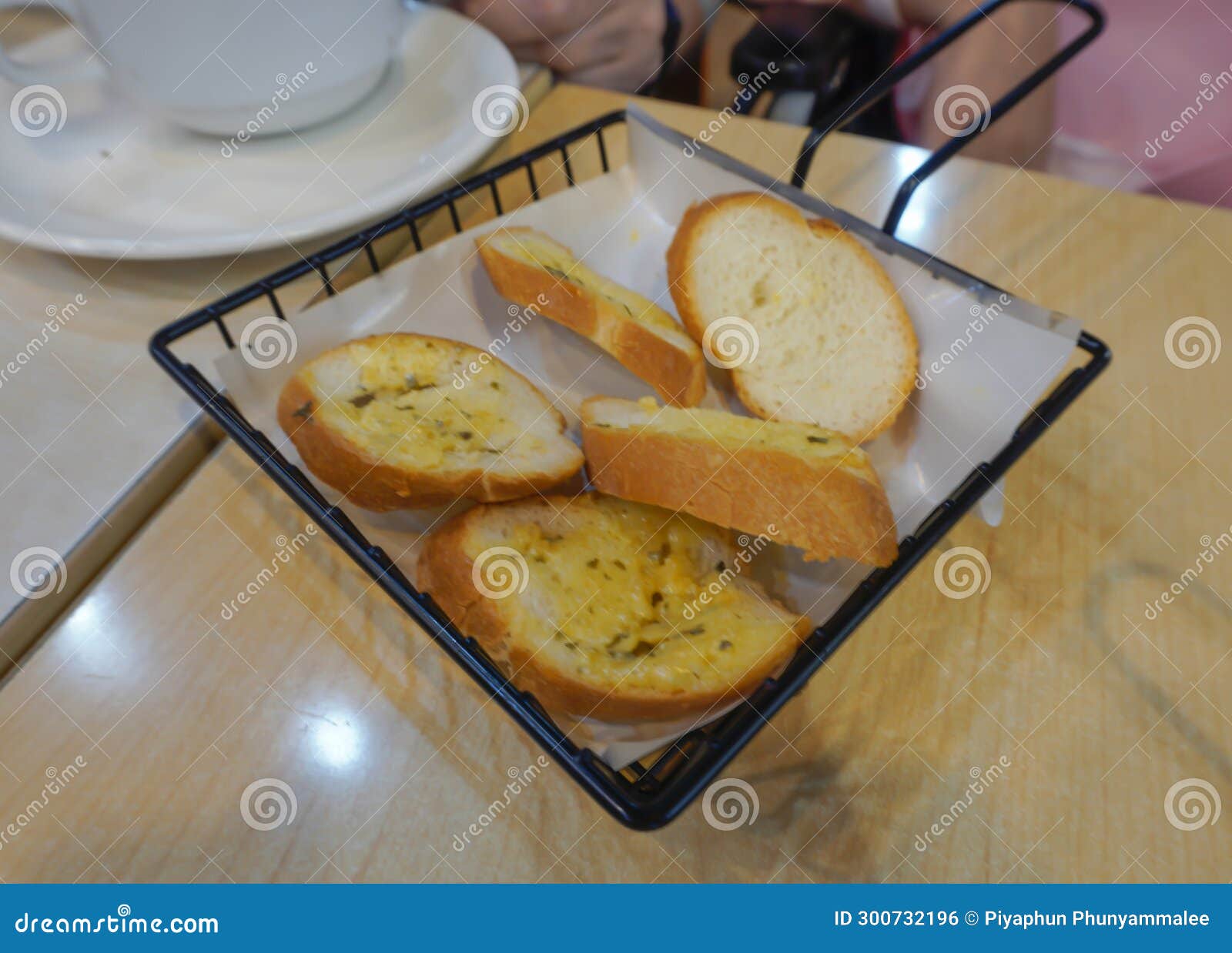 Picture Delicious Hot Garlic Bread is on the Table. Stock Photo - Image ...