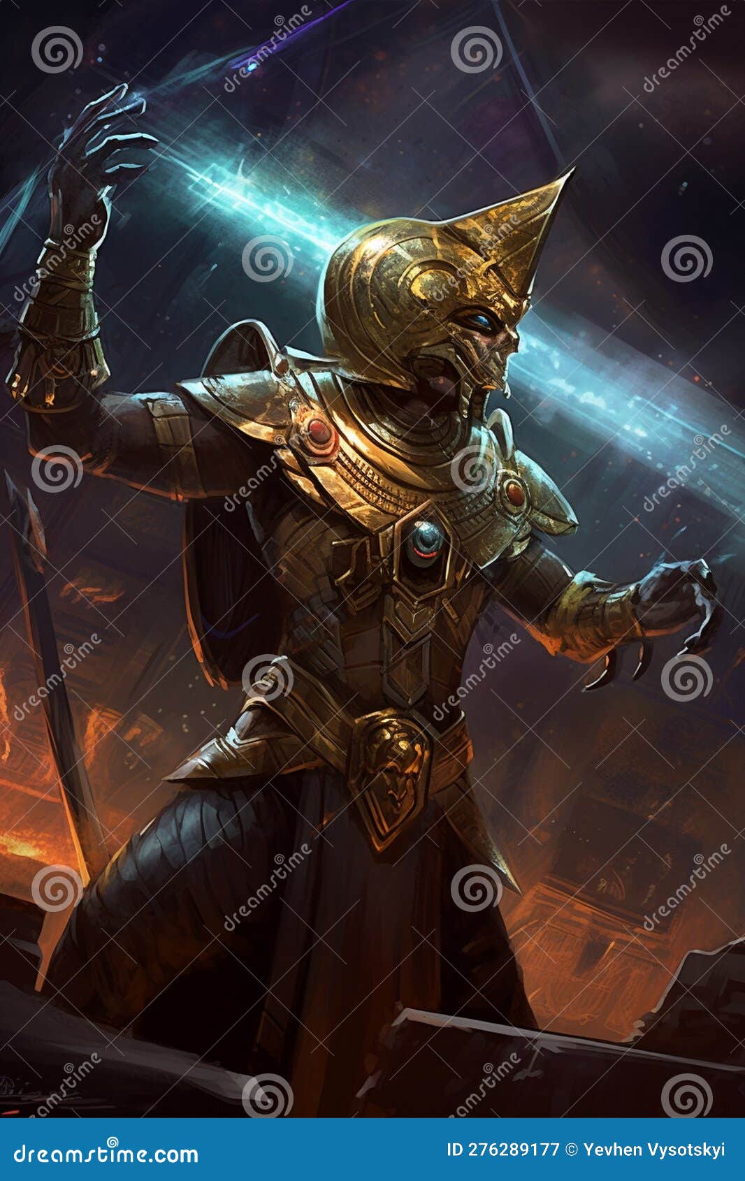 Egypt Pharaoh at the Controls of Space Ship Stock Illustration ...